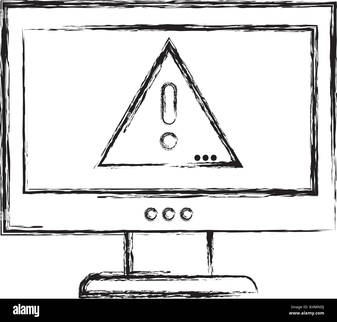 fiigure caution emblem alert inside computer technology vector ...