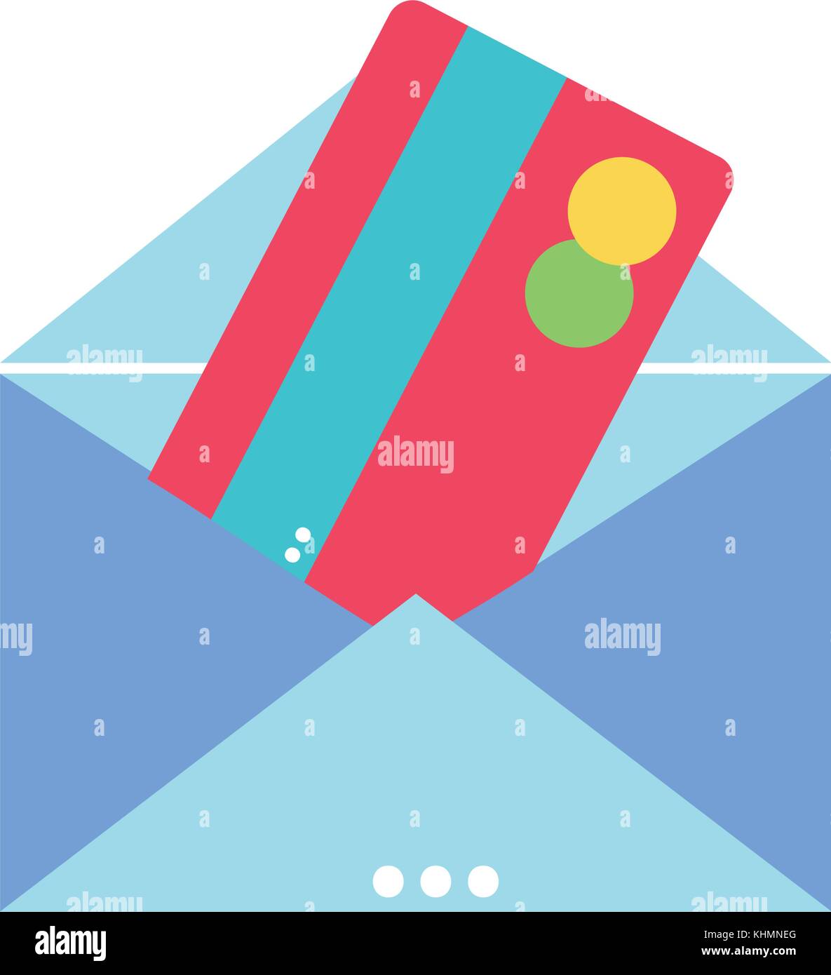 e-mail text message with credit card inside vector illustration Stock ...
