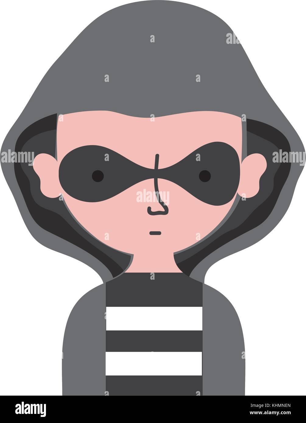 thief criminal with mask and coat hood vector illustration Stock Vector ...