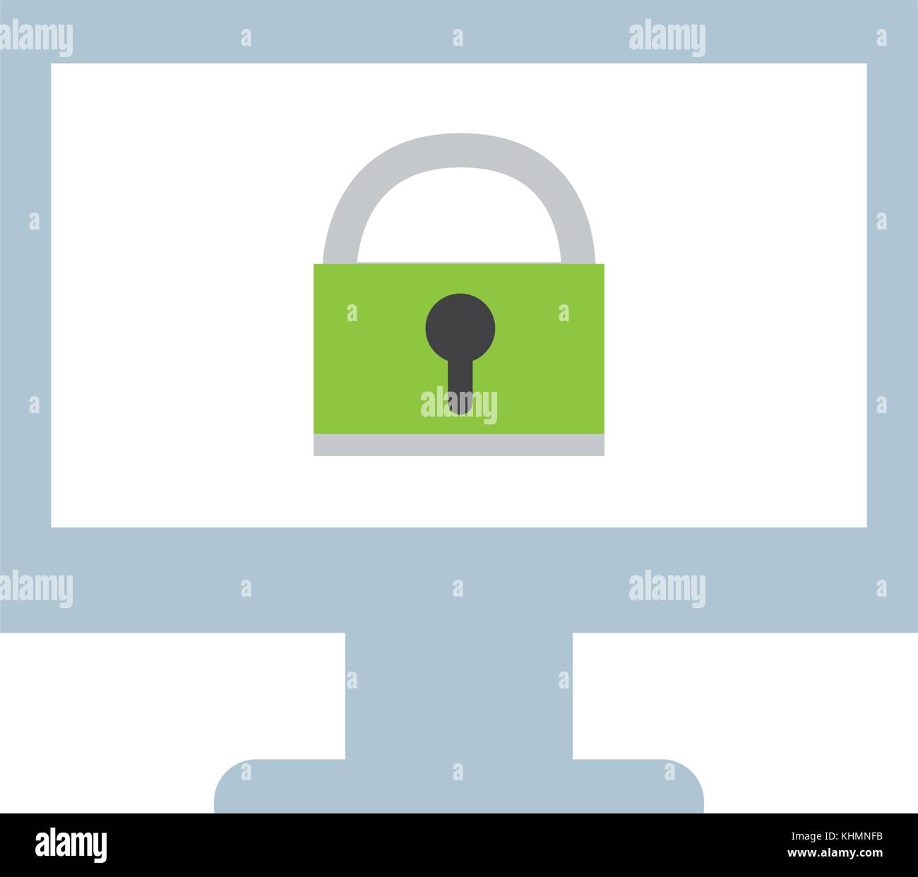 padlock security protect inside computer technology vector illustration ...