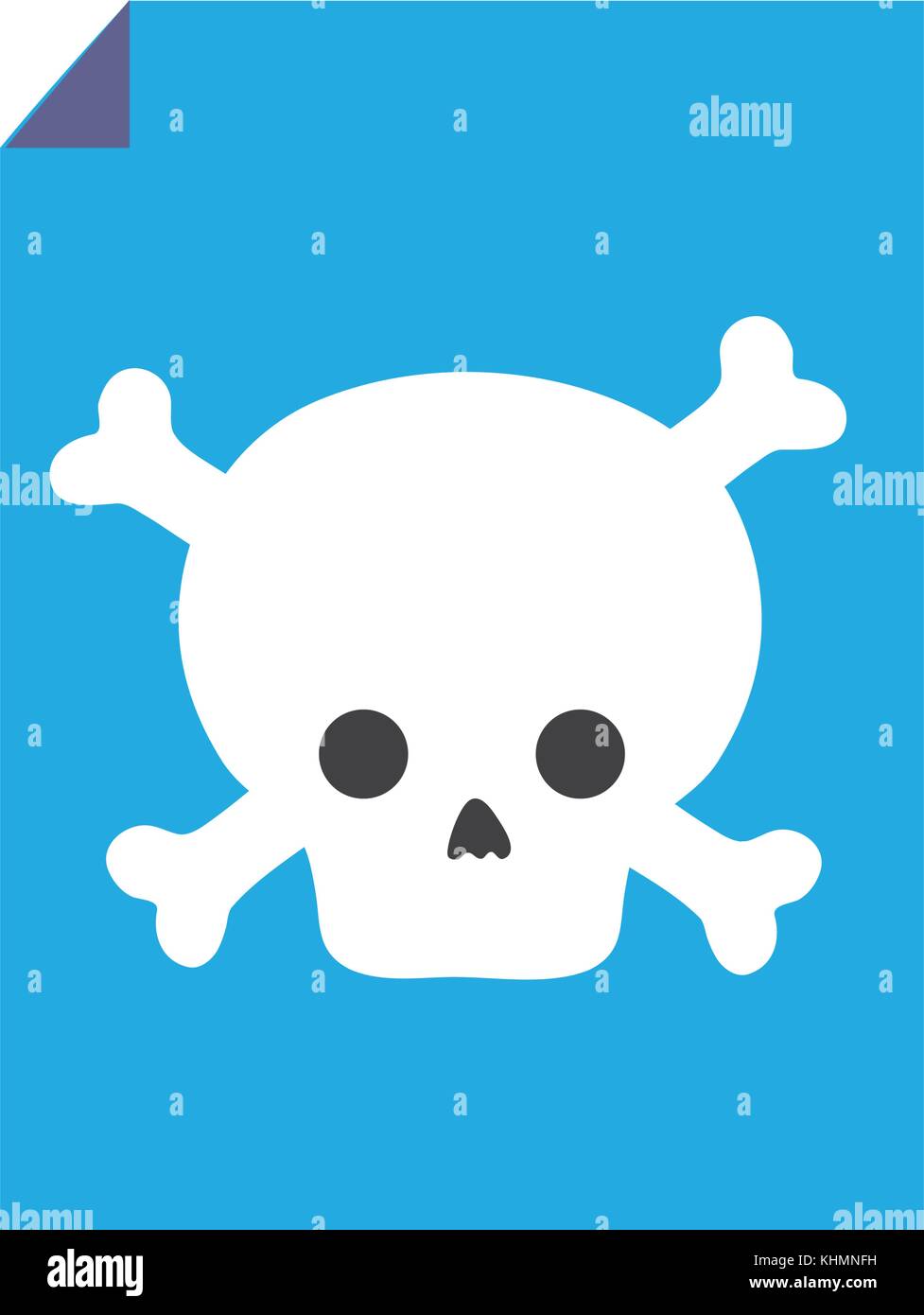 danger skull bones alert inside paper vector illustration Stock Vector ...