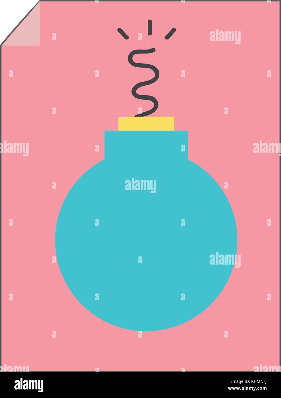 danger bomb weapon destruction inside paper vector illustration Stock ...