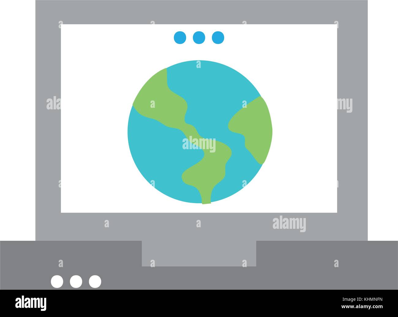 global earth planet inside laptop technology vector illustration Stock ...