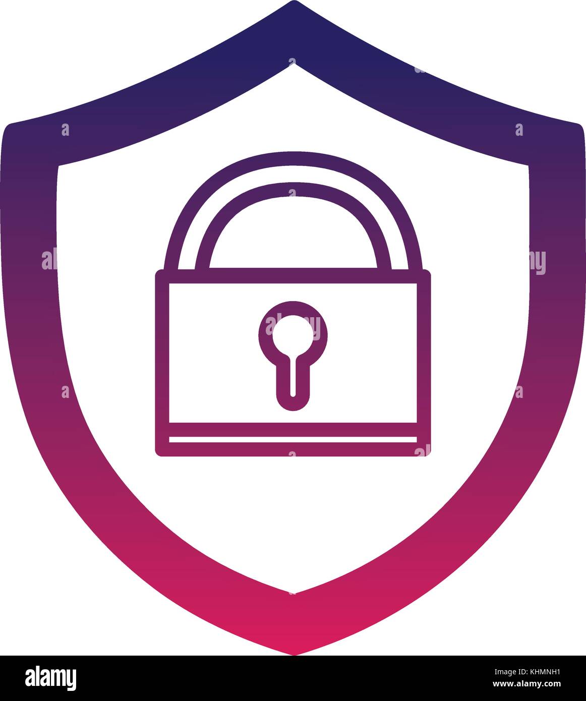 silhouette shield protection with padlock symbol security vector ...