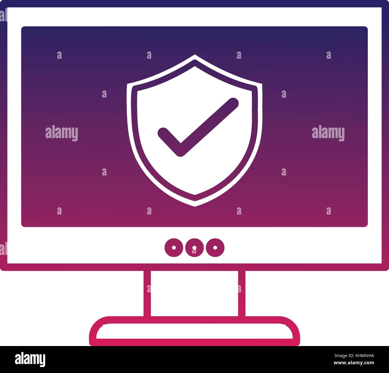 silhouette shield security protection inside computer technology vector ...