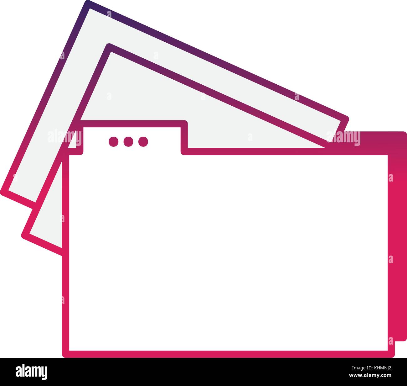 silhouette file folder with documents papers information vector ...