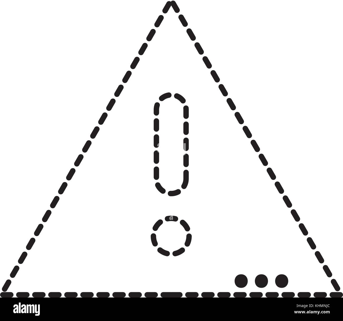 dotted shape caution emblem to danger alert attention vector ...