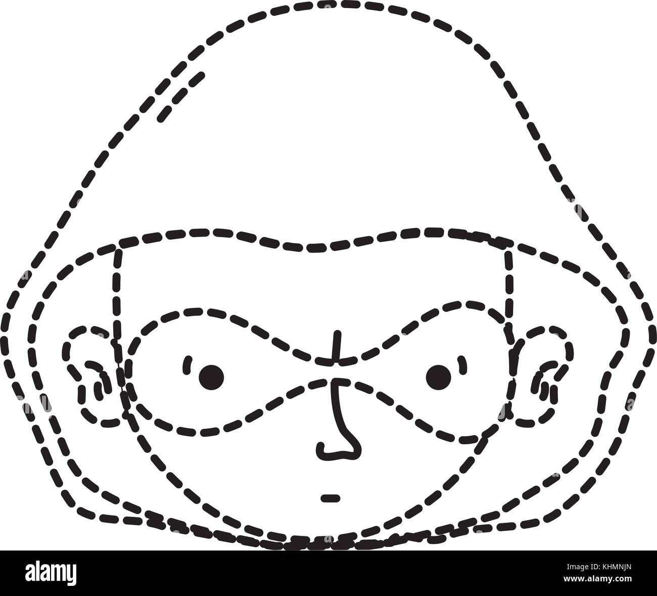 dotted shape thief crimical head with mask design vector illustration ...