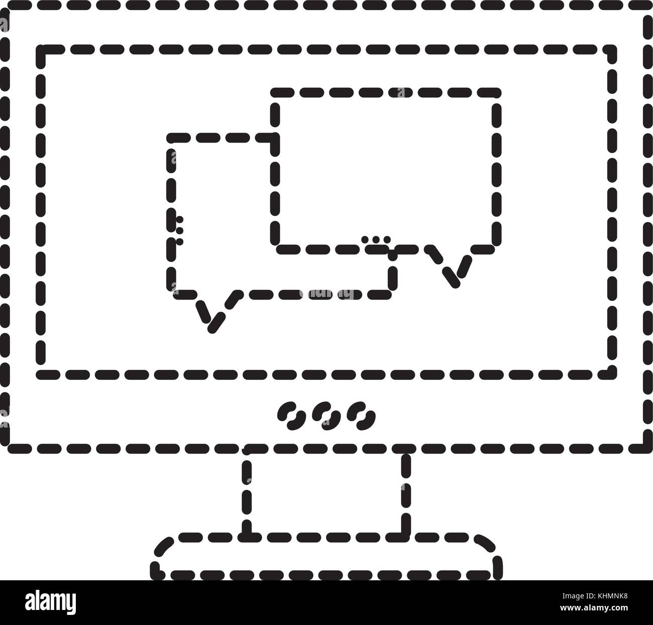 dotted shape chat bubble message inside computer technology vector ...