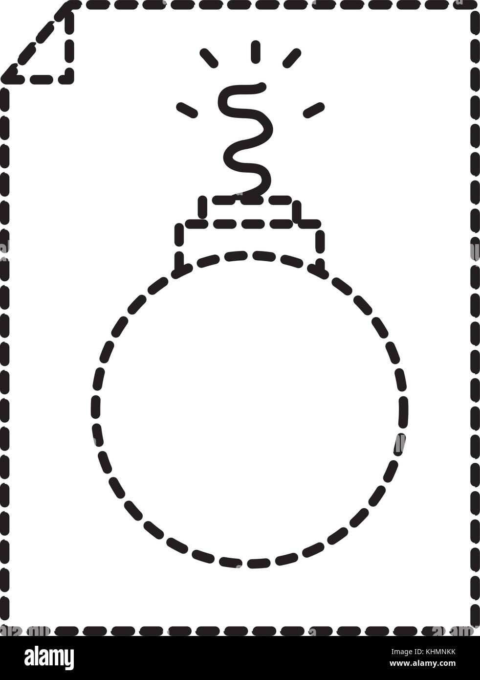 dotted shape danger bomb weapon destruction inside paper vector ...