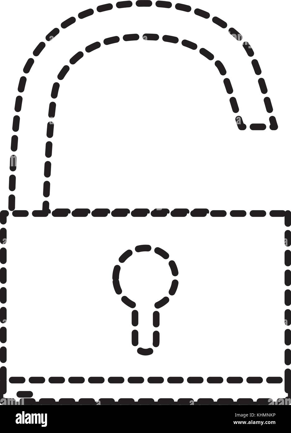 Dotted Shape Padlock Object Symbol To Security Protection Vector Illustration Stock Vector Image