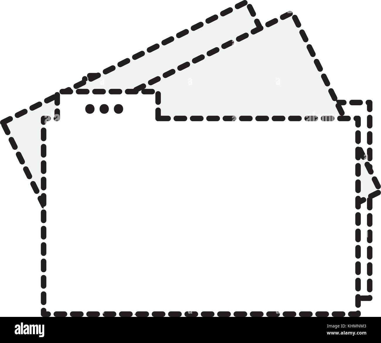 dotted shape file folder with documents papers information vector ...