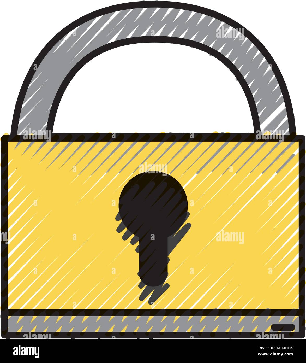 Grated Padlock Object Symbol To Security Protection Vector Illustration Stock Vector Image And Art