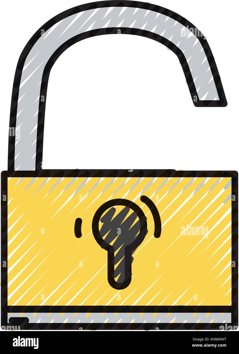 Grated Padlock Object Symbol To Security Protection Vector Illustration Stock Vector Image And Art