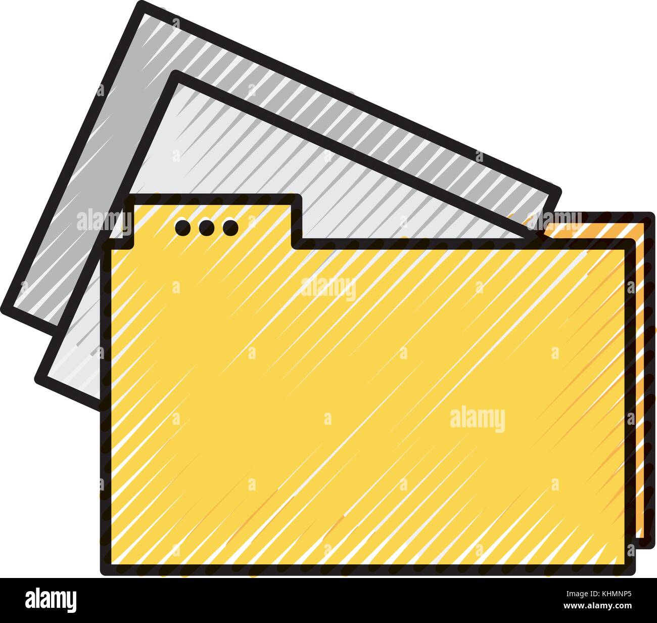 Grated File Folder With Documents Papers Information Vector