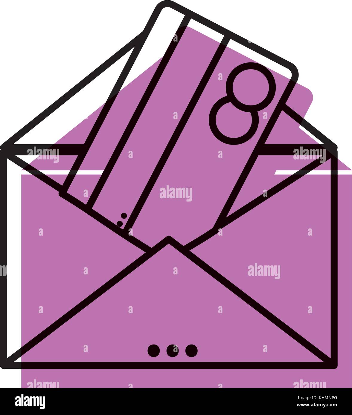 e-mail text message with credit card inside vector illustration Stock ...
