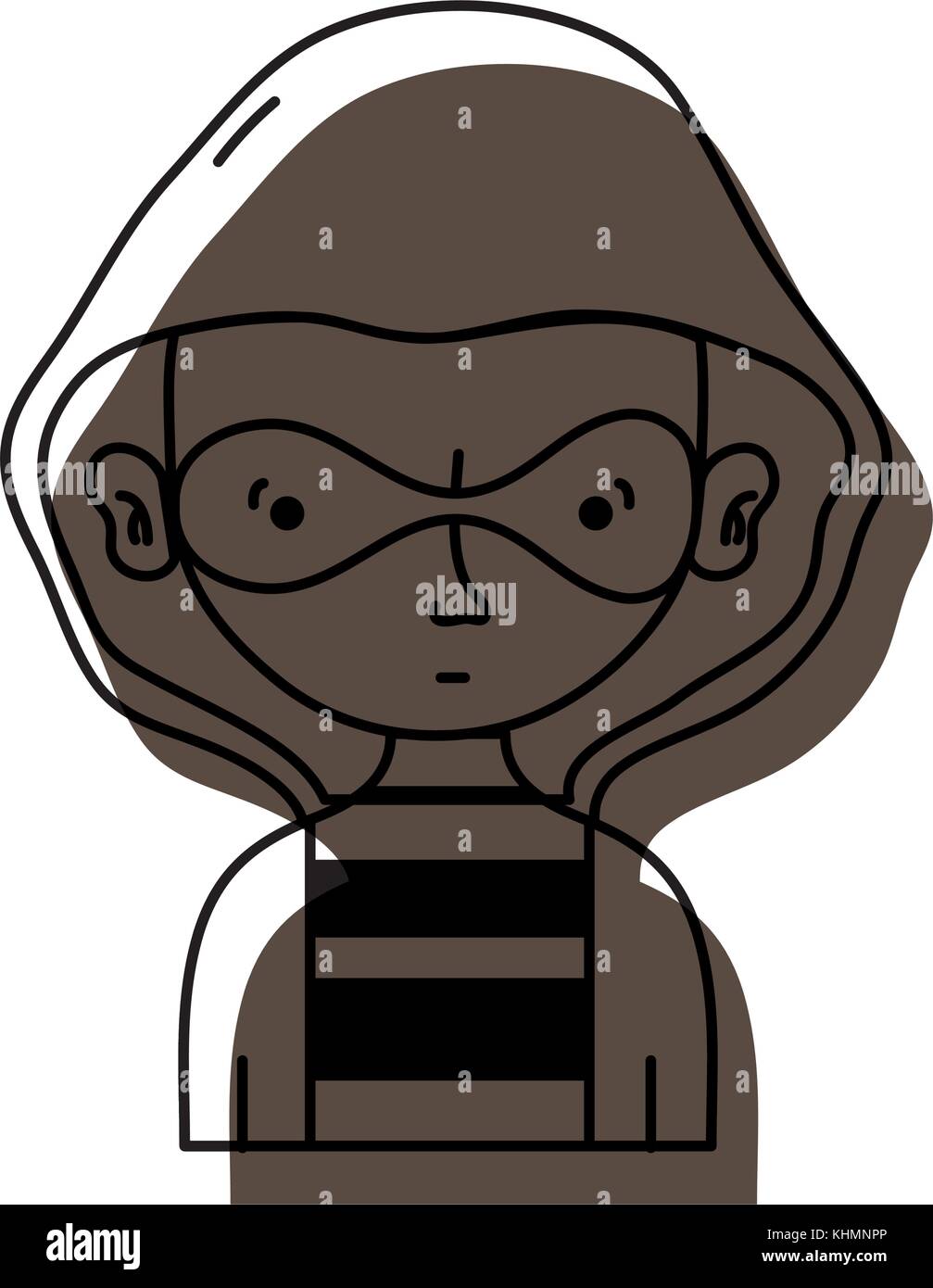 thief criminal with mask and coat hood vector illustration Stock Vector ...