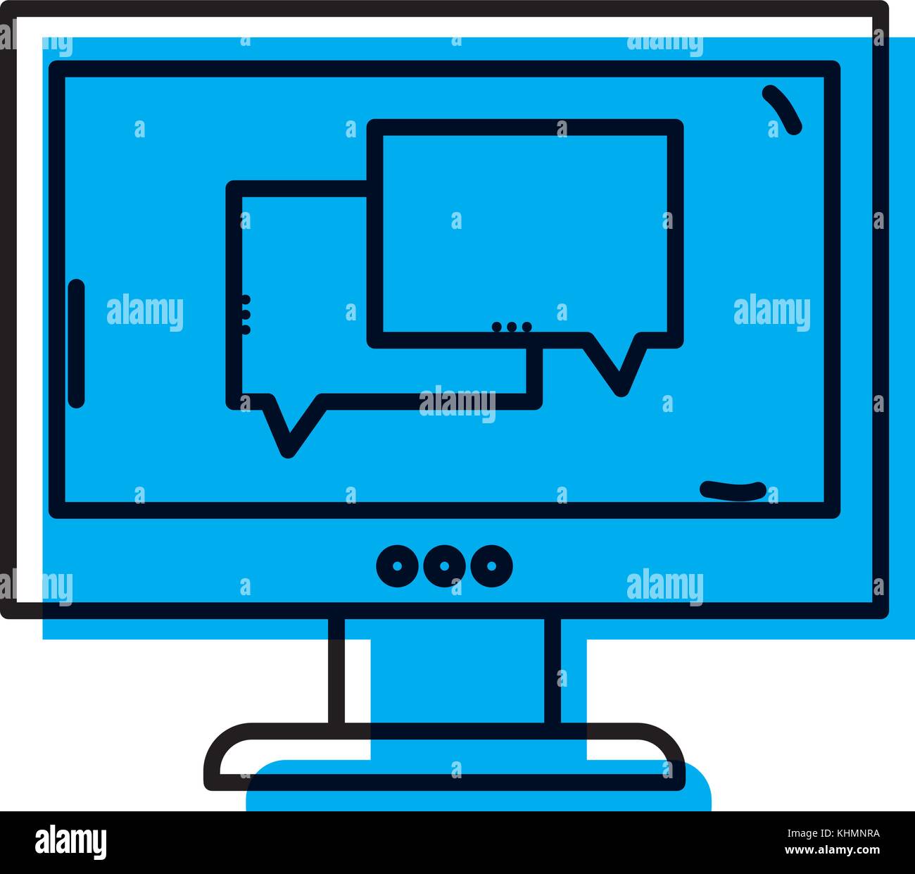 chat bubble message inside computer technology vector illustration ...