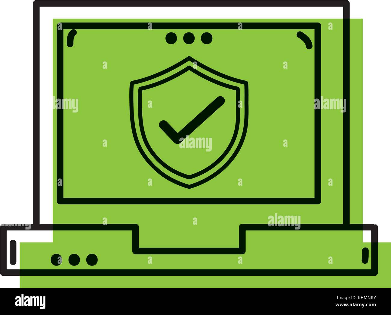 shield security protection inside laptop technology vector illustration ...