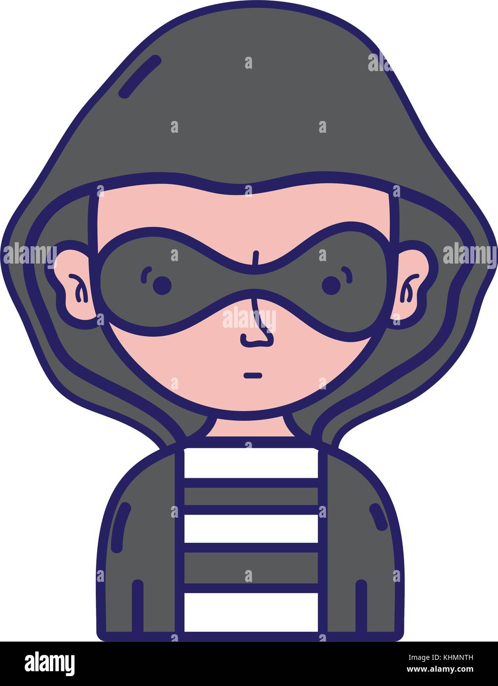 thief criminal with mask and coat hood vector illustration Stock Vector ...