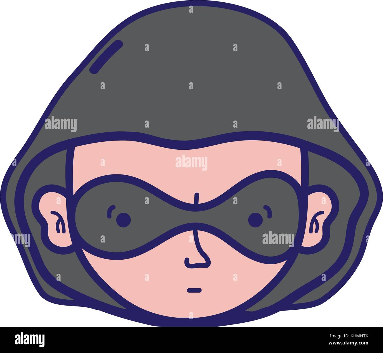 thief crimical head with mask design vector illustration Stock Vector ...
