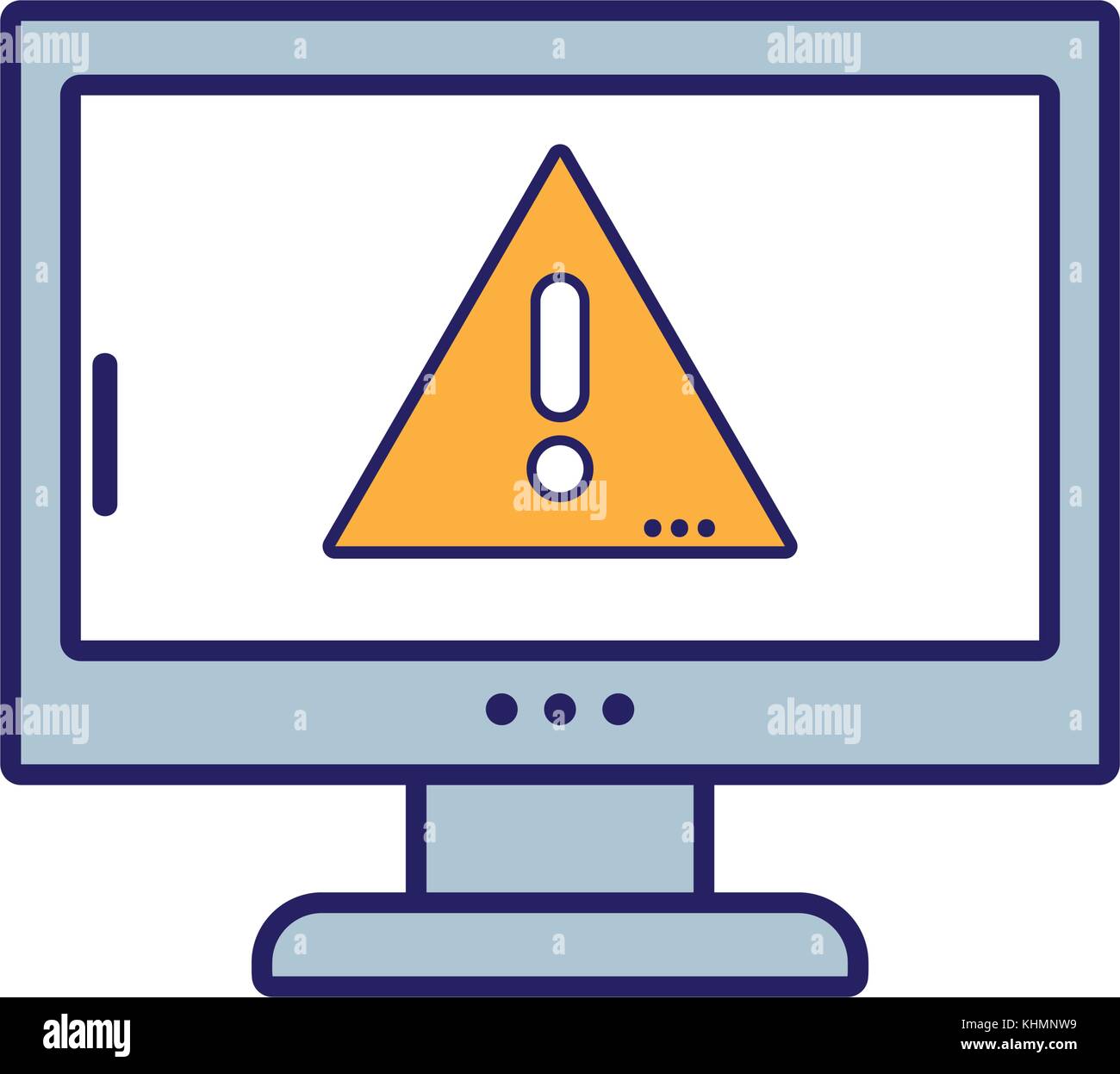 caution emblem alert inside computer technology vector illustration ...