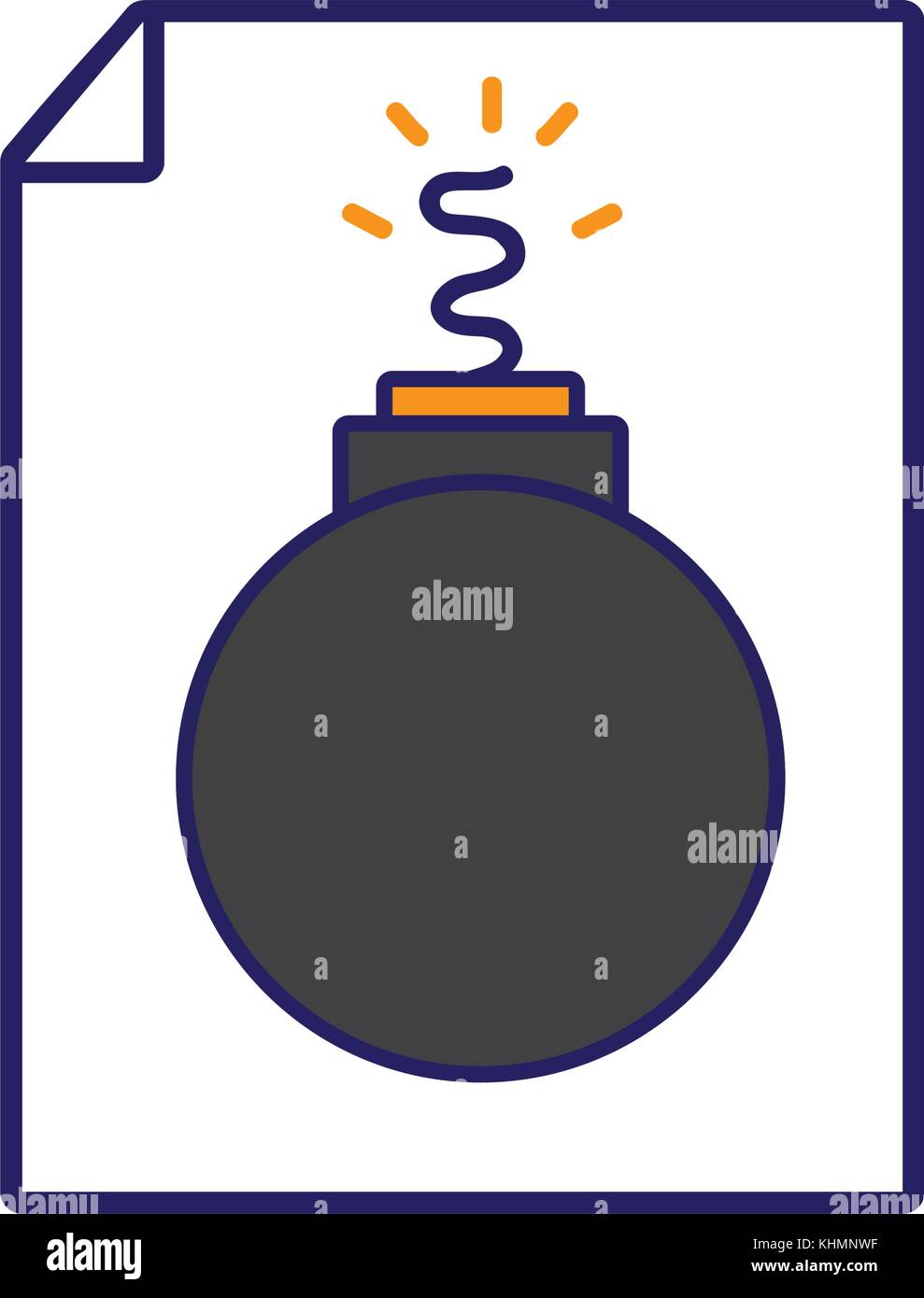 danger bomb weapon destruction inside paper vector illustration Stock ...