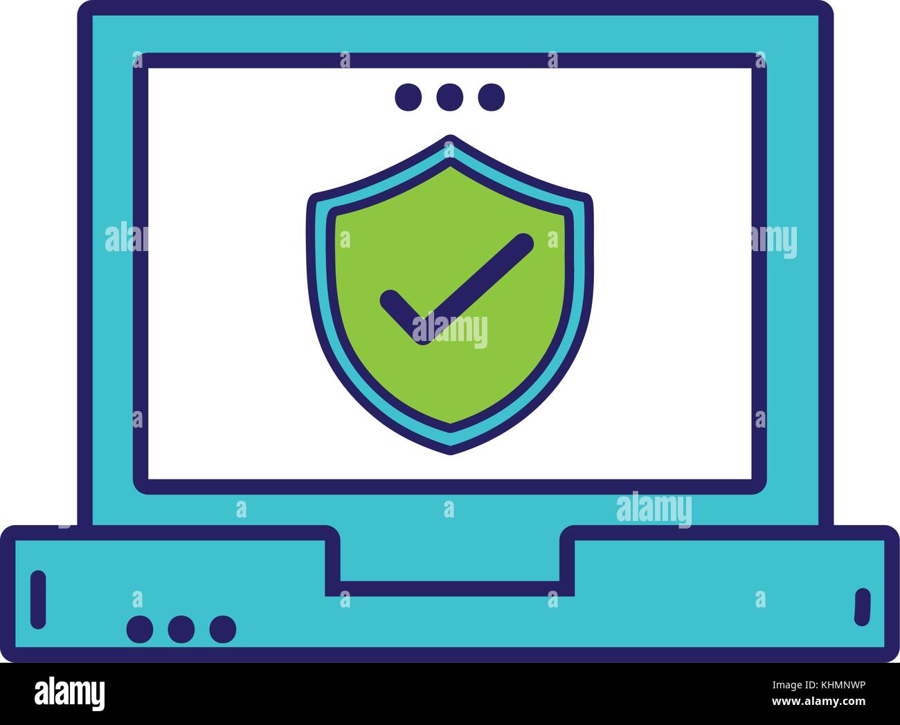shield security protection inside laptop technology vector illustration ...