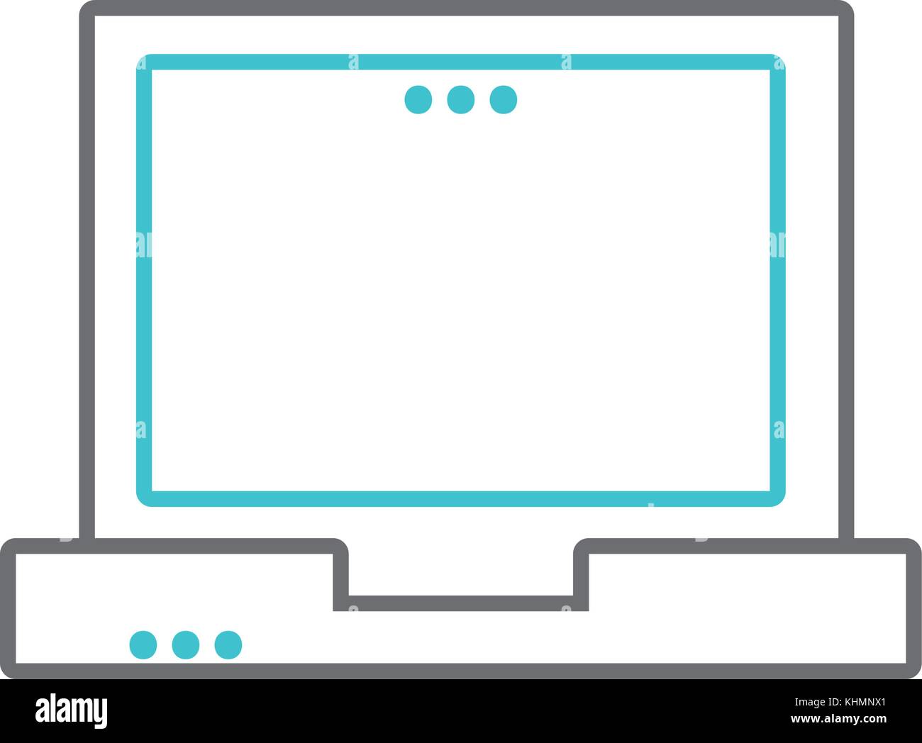 line laptop technology equipment with screen and keyboard Stock Vector ...