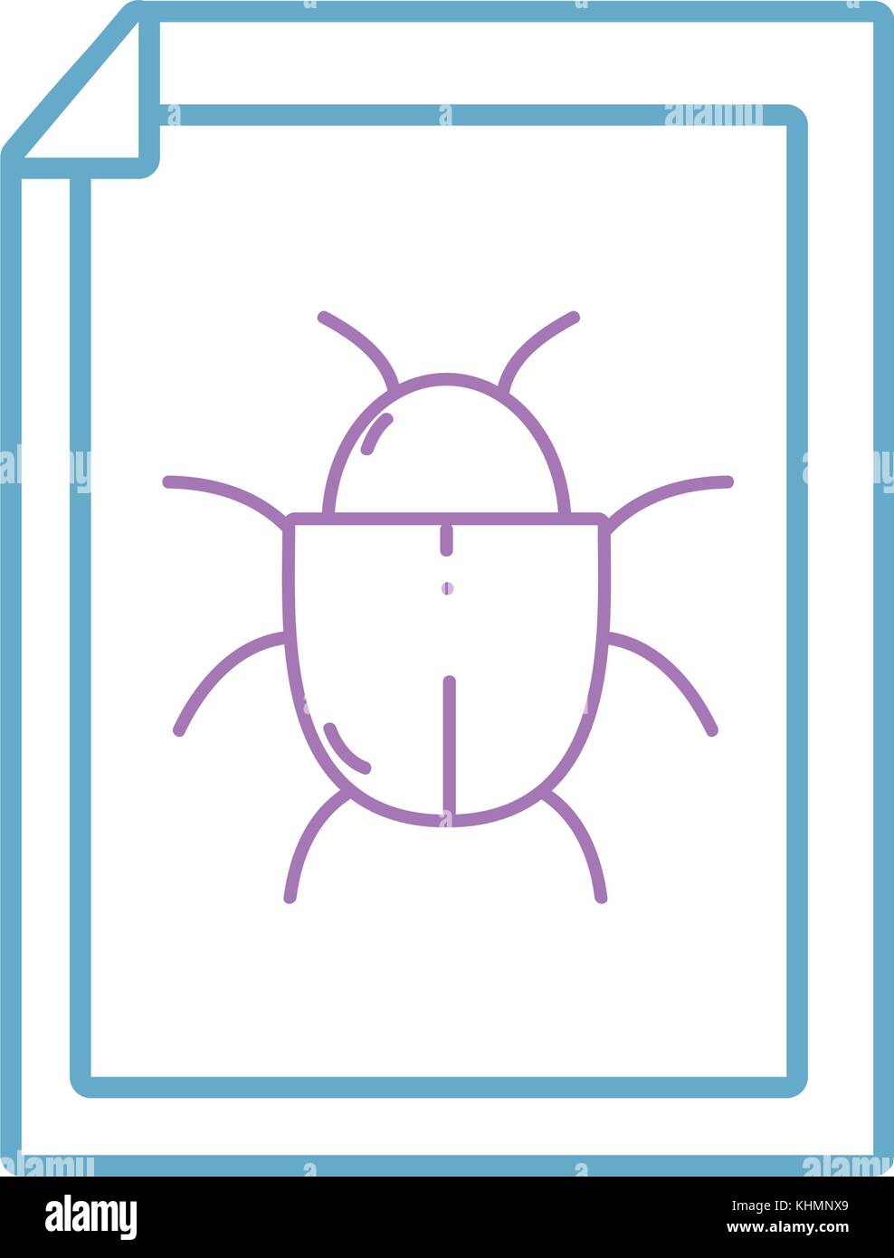line spider insect to danger symbol inside paper vector illustration ...