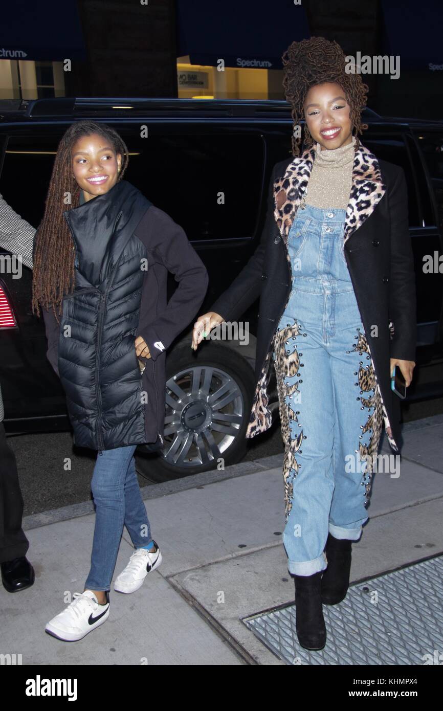 New York, NY, USA. 17th Nov, 2017. Chloe Bailey and Halle Bailey of ...