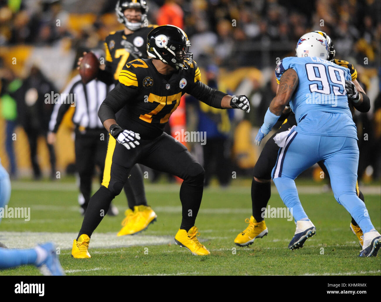 Nov 16th, 2017: Steelers Marcus Gilbert #77 during the Tennessee Titans ...