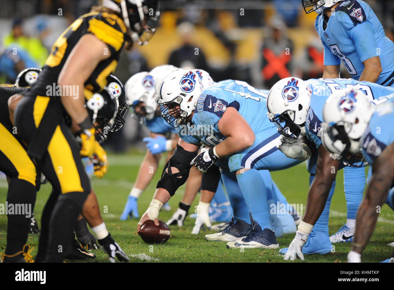 Pittsburgh, PA, USA. 16th Nov, 2017. Titans Ben Jones #60 during the ...