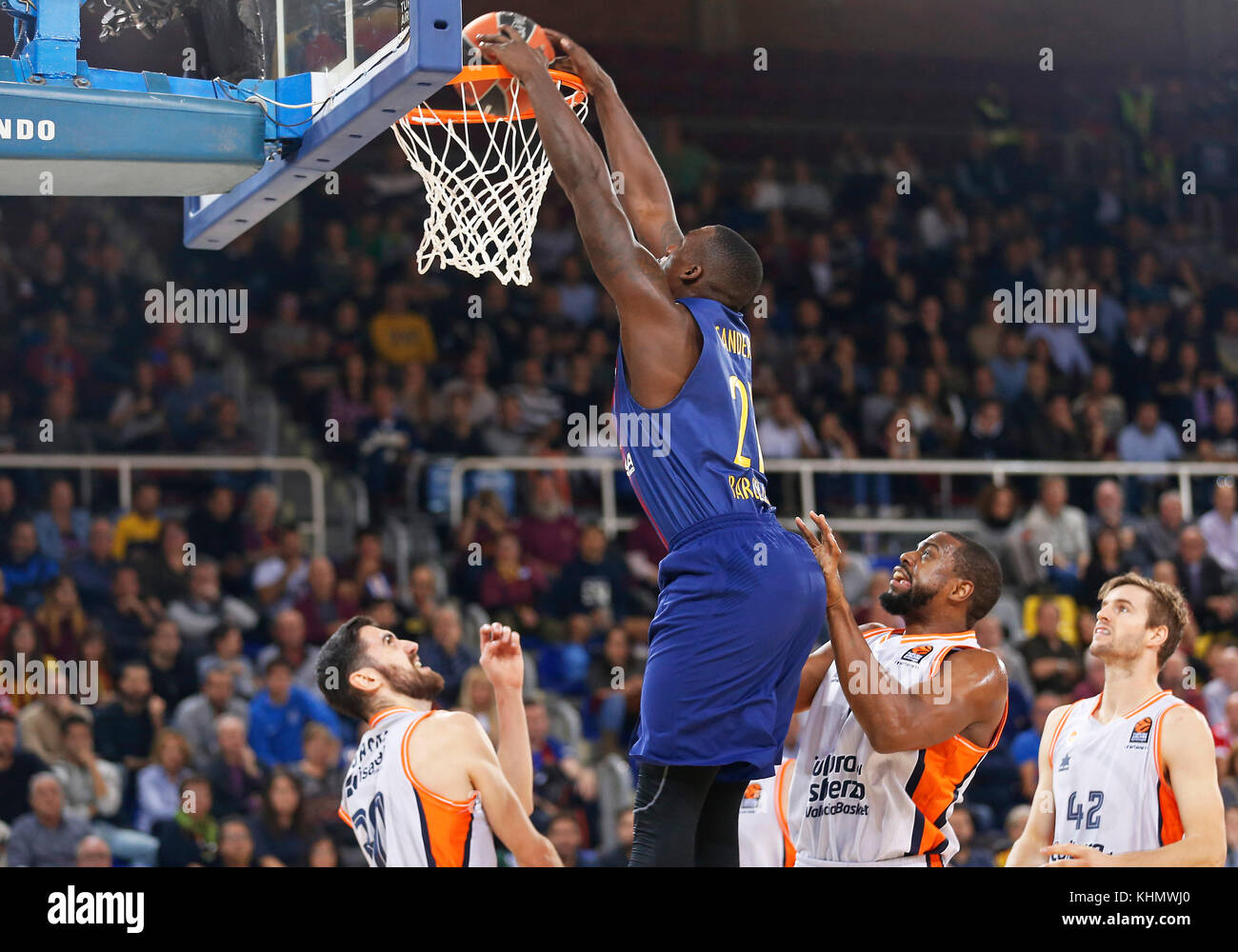 Rakim Sanders during the match between FC Barcelona v Valencia Basket ...