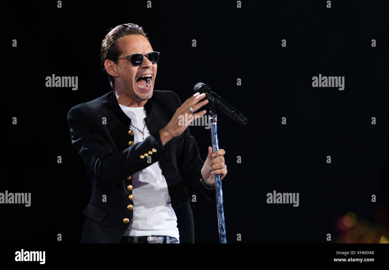Miami, FL, USA. 17th Nov, 2017. Marc Anthony performs during his Full ...
