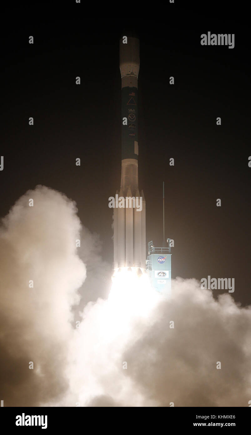 California, USA. 18th Nov, 2017. A Delta 2 rocket lifts off from ...