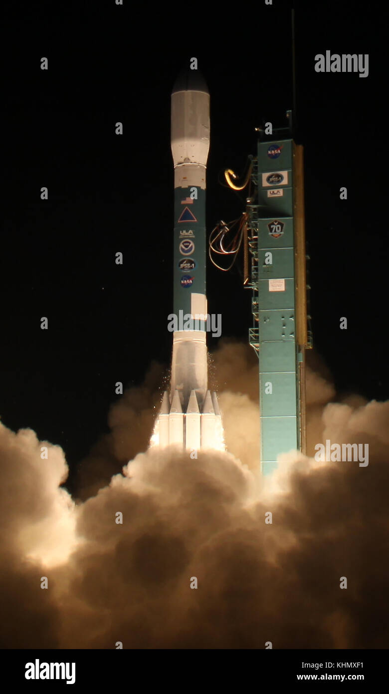 California, USA. 18th Nov, 2017. A Delta 2 rocket lifts off from ...