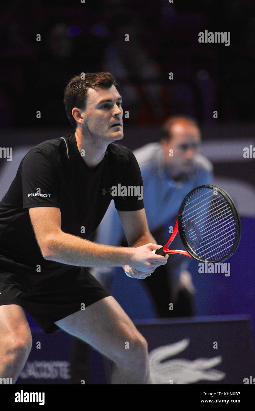 Jamie Murray (GBR) competing in the doubles competition in the Nitto ...