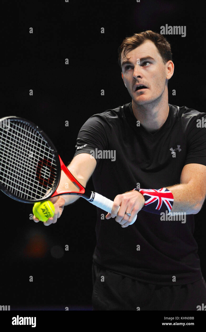 Jamie Murray (GBR) competing in the doubles competition in the Nitto ...