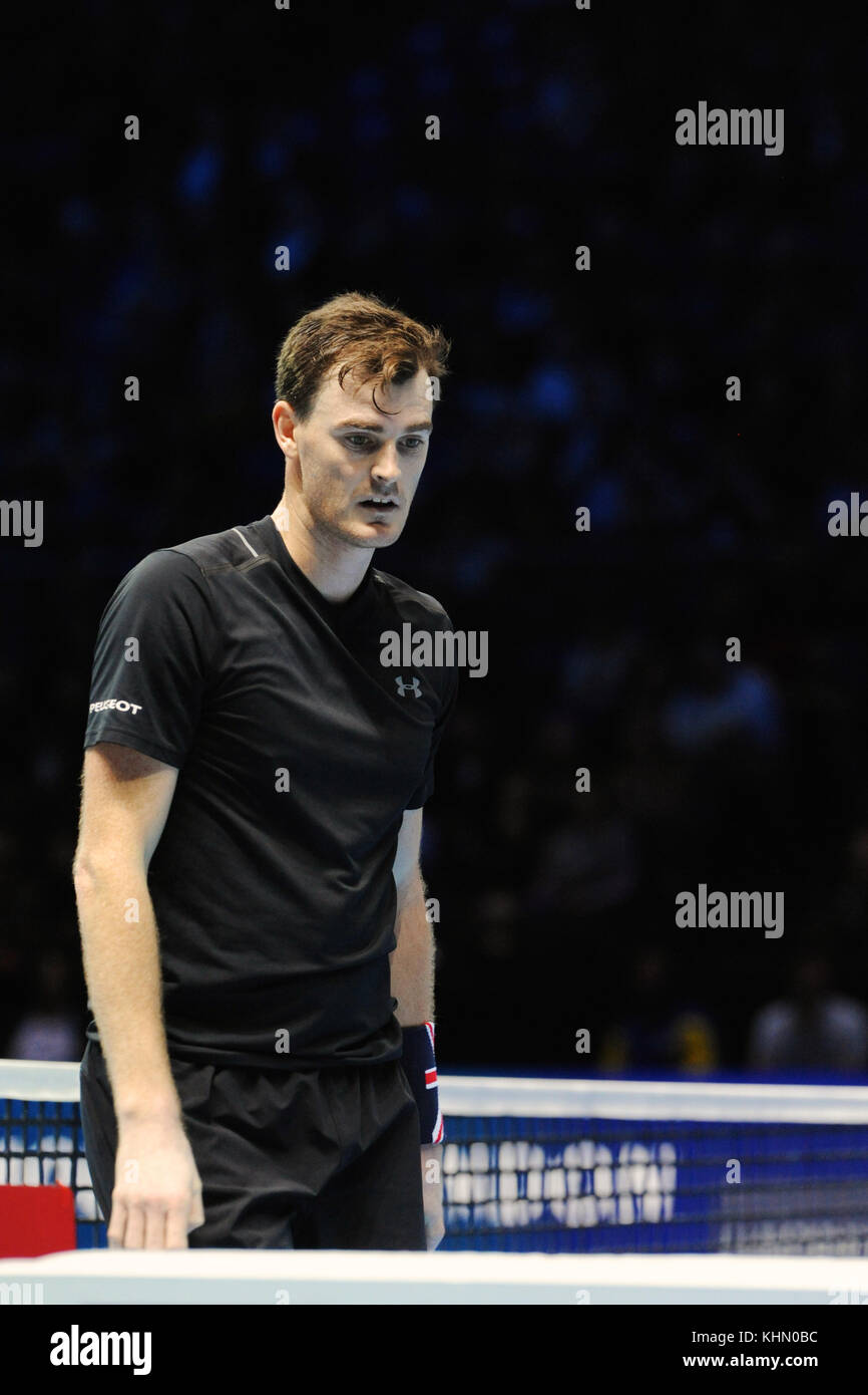 Jamie Murray (GBR) competing in the doubles competition in the Nitto ...