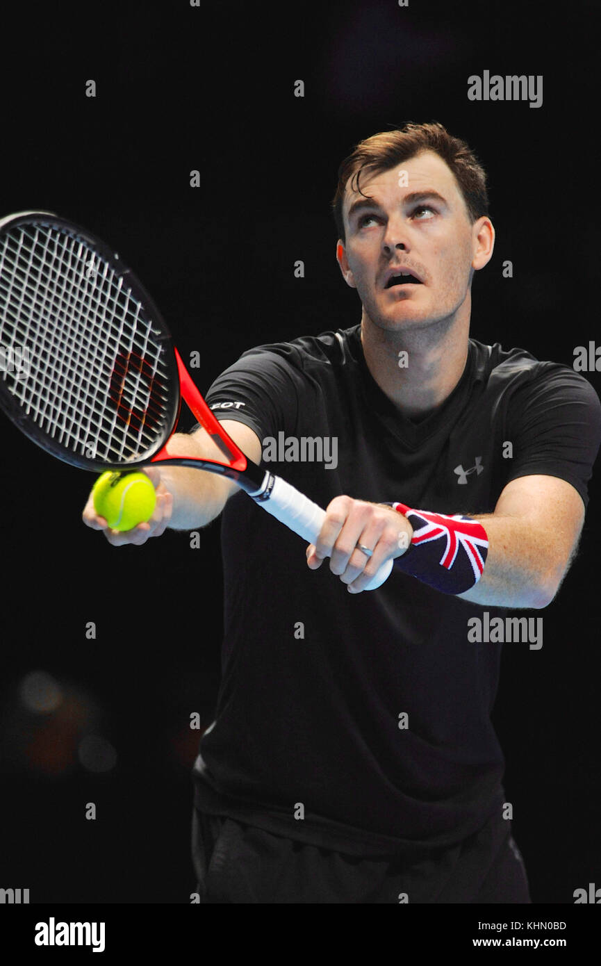 Jamie Murray (GBR) competing in the doubles competition in the Nitto ...