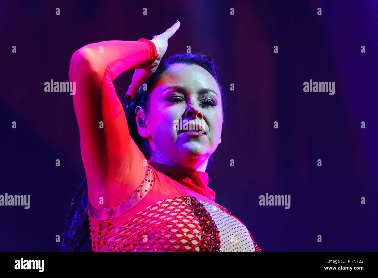 Liverpool, UK. 18th Nov, 2017. 90s pop band, Steps, perform during ...