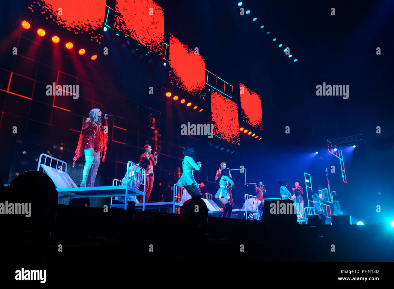 Liverpool, UK. 18th Nov, 2017. 90s pop band, Steps, perform during ...