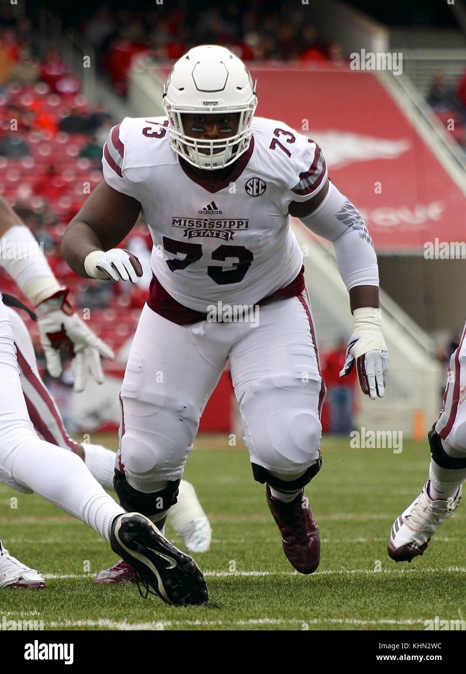 Nov 18, 2017: Darryl Williams #73 Bulldogs offensive lineman comes up ...