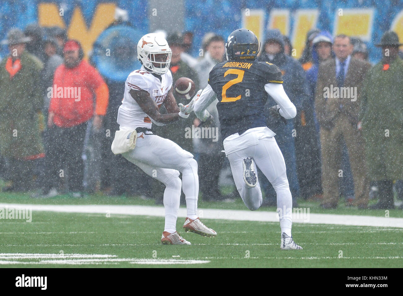 Morgantown, West Virginia, USA. 18th Nov, 2017. Wide Receiver REGGIE ...