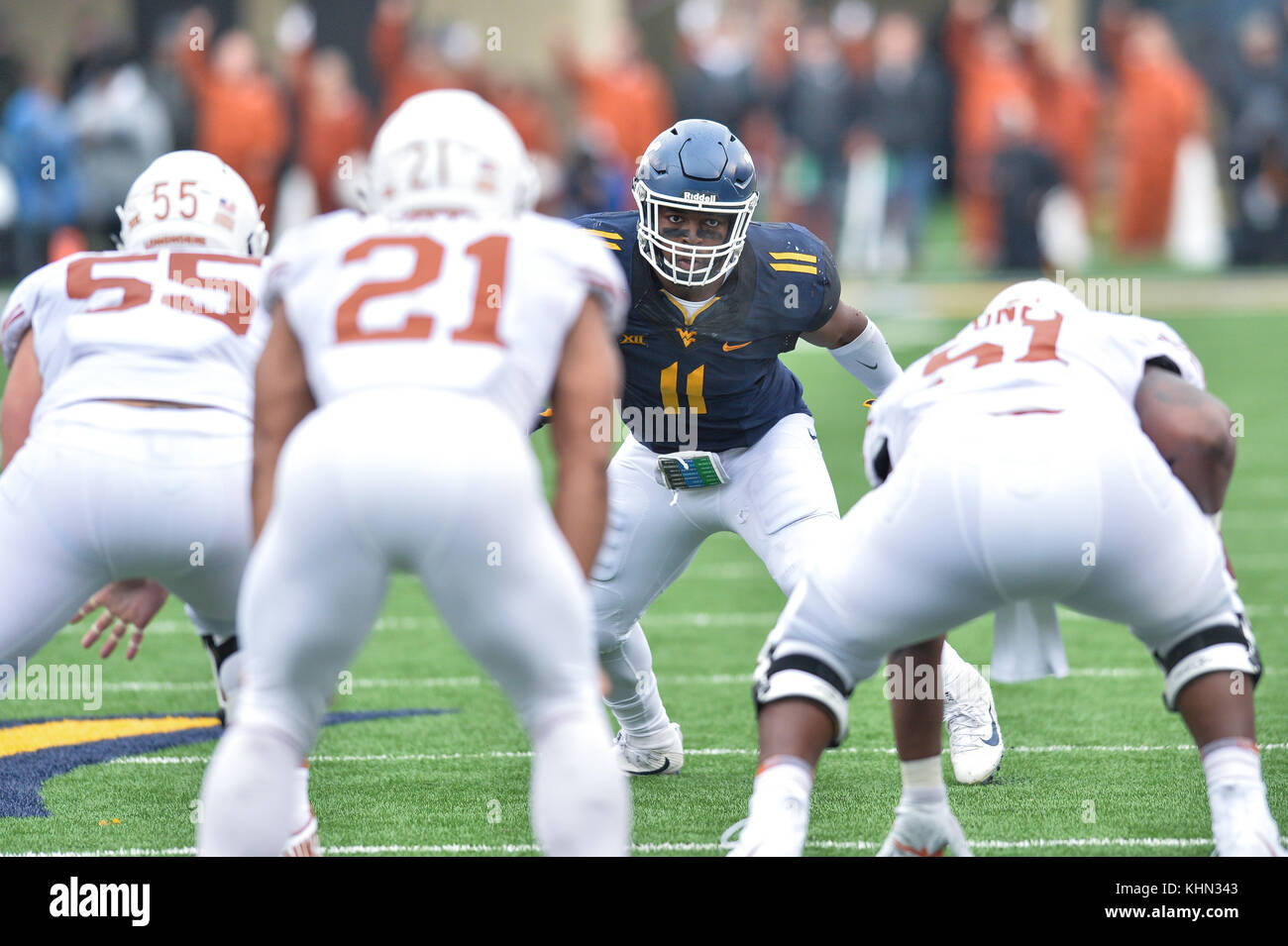Morgantown, West Virginia, USA. 18th Nov, 2017. DAVID LONG JR (11 ...