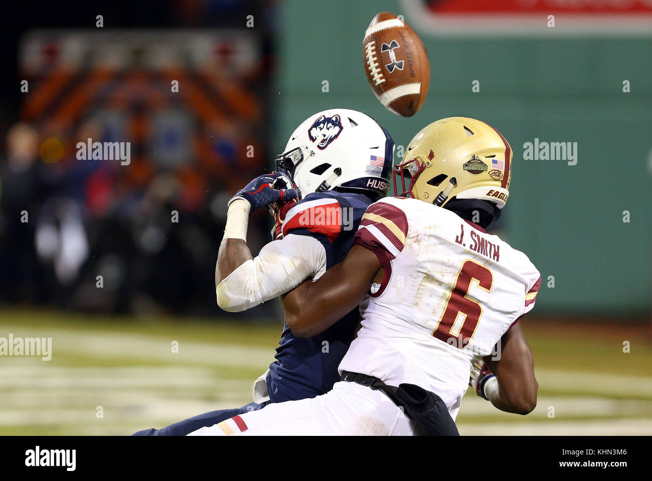 Fenway Park. 18th Nov, 2017. MA, USA; UConn Huskies defensive back ...