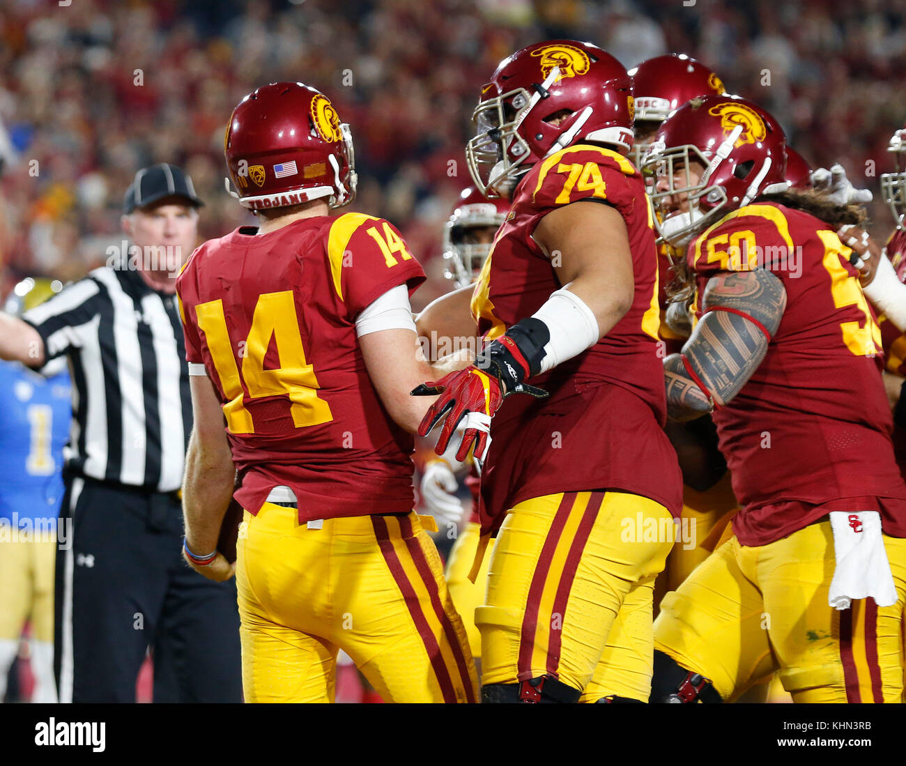 November 18, 2017 USC Trojans quarterback Sam Darnold #14 celebrates ...