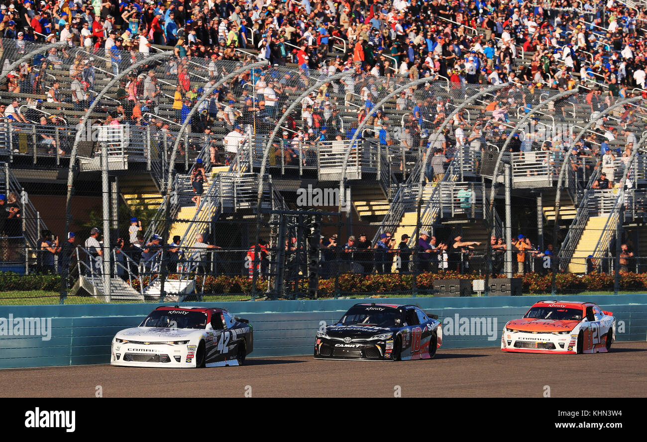 Homestead, Fla, USA. 18th Nov, 2017. Tyler Reddick, driver of the (42 ...
