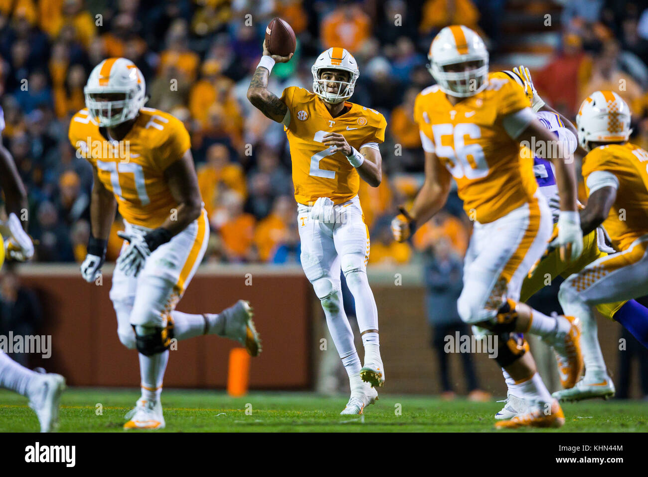 November 18, 2017: Jarrett Guarantano #2 of the Tennessee Volunteers ...